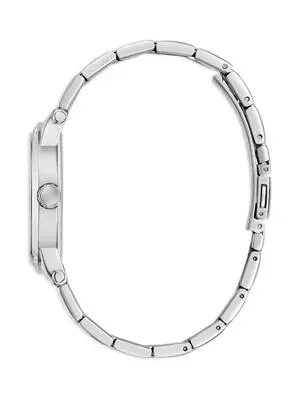 Guess Stainless Steel Watch With Crystal-encrusted Bezel - Silver
