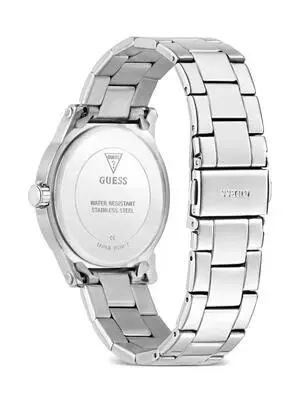 Guess Stainless Steel Watch With Crystal-encrusted Bezel - Silver
