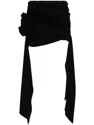 Magda Butrym Draped Asymmetric Mini Skirt - Black