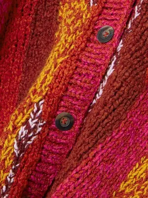 THE ELDER STATESMAN Striped Organic Cotton-bouclé Cardigan