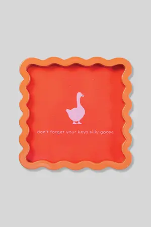 FURBISH Silly Goose Lacquer Tray - Orange/ Caramel