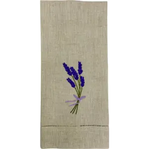 MAISON D'HAITI Tea Towelslavender Sprig - Flax
