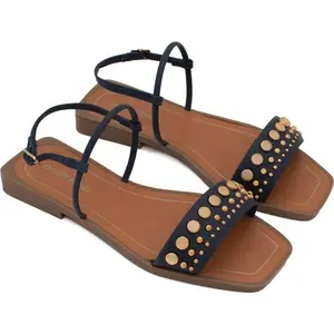 BOTTERO Studded Square-toe Sandal - Marinho