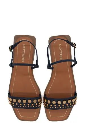 BOTTERO Studded Square-toe Sandal - Marinho