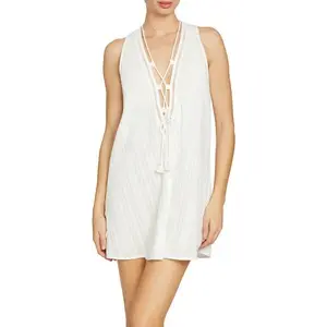 Robin Piccone Lace-up Cover-up Tunic - White