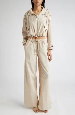 L'Agence Valkyrie Drawstring Waist Pants - Cement