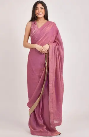 RAAS Rhosyn Brocade Shimmer Saree