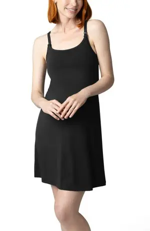 KINDRED BRAVELY Stella Hands-free Pumping & Nursing Nightgown - Black