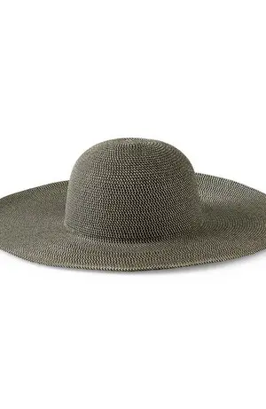 LANDS' END Facesaver Wide Brim Hat - Black/natural