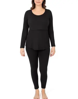 KINDRED BRAVELY Jane Nursing Pajama Set - Black