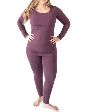 KINDRED BRAVELY Jane Nursing Pajama Set - Burgundy Plum