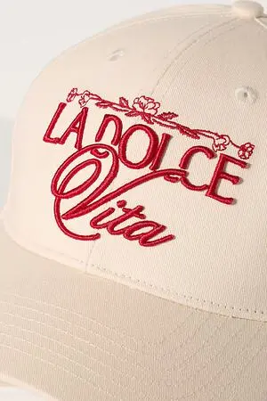 CONEY ISLAND PICNIC Script Baseball Cap - Cream La Dolce Vita