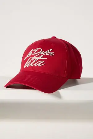 CONEY ISLAND PICNIC Coney Island Picnic Script Baseball Cap Red La Dolce Vita