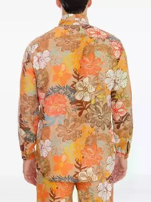 AMIR SLAMA Floral-print Button-up Shirt