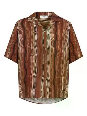 AMIR SLAMA Wave-pattern Short-sleeved Shirt