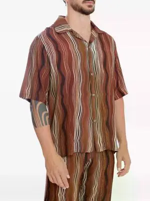 AMIR SLAMA Wave-pattern Short-sleeved Shirt