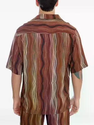 AMIR SLAMA Wave-pattern Short-sleeved Shirt