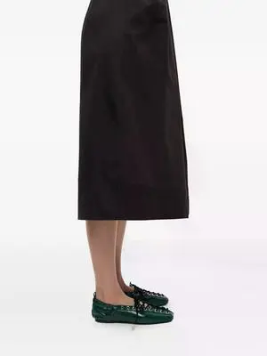 GANNI Lace-up Ballerina Flats - Green