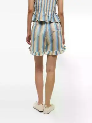 GANNI Striped Shorts
