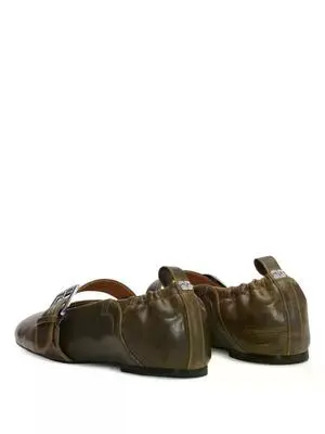 GANNI Buckle-embellished Ballerina Flats