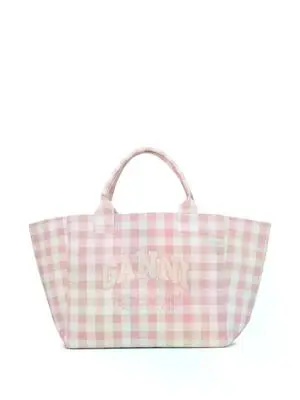 GANNI Checked Tote Bag