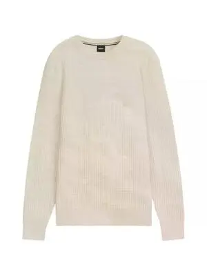 BOSS Crew Neck Cotton Sweater - Neutrals