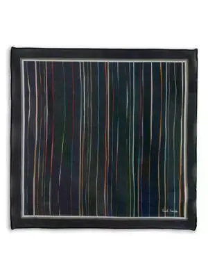 Paul Smith Striped Silk Scarf - Blue