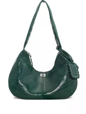 GANNI Crocodile-embossed Shoulder Bag
