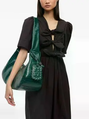 GANNI Crocodile-embossed Shoulder Bag