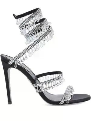 Rene Caovilla Crystal-embellished Stiletto Sandals - Black