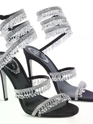 Rene Caovilla Crystal-embellished Stiletto Sandals - Black
