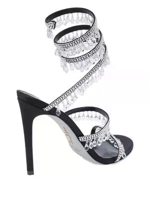 Rene Caovilla Crystal-embellished Stiletto Sandals - Black