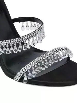 Rene Caovilla Crystal-embellished Stiletto Sandals - Black