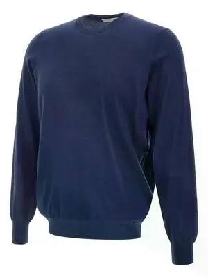 FILIPPO DE LAURENTIIS Merino Wool Crew Neck Sweater - Blue