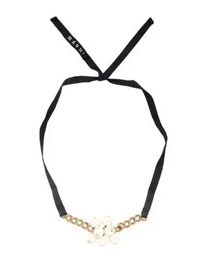 Marni Necklace With Embroidered Logo - White