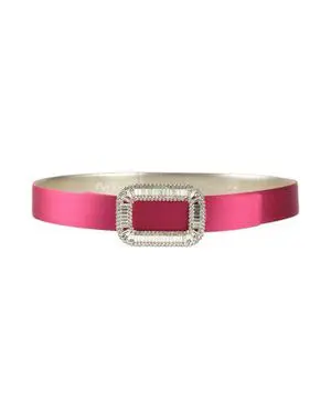 ROGER VIVIER Leather And Textile Belt - Magenta