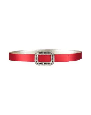 ROGER VIVIER Leather And Textile Belt - Red