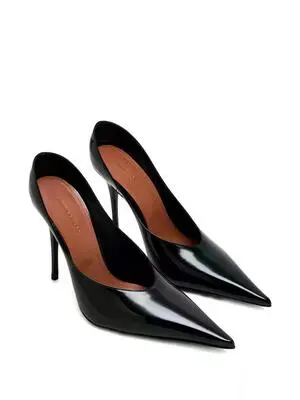 Amina Muaddi 105mm Leather Pumps