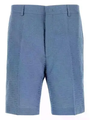 Fendi Linen-blend Shorts - Blue