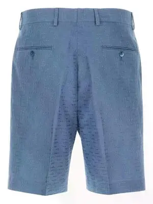Fendi Linen-blend Shorts - Blue