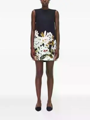 Adam Lippes Printed Mini Dress - Black