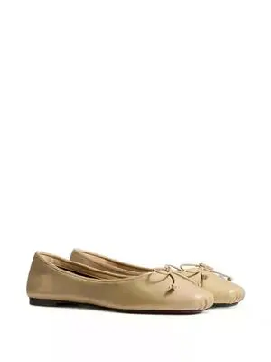 Khaite Ballet Flats With Bow Detail - Neutrals