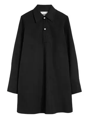 JIL SANDER Wool Polo Dress - Black