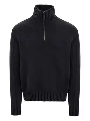 FERRAGAMO Cashmere Half-zip Sweater - Grey