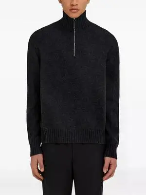 FERRAGAMO Cashmere Half-zip Sweater - Grey