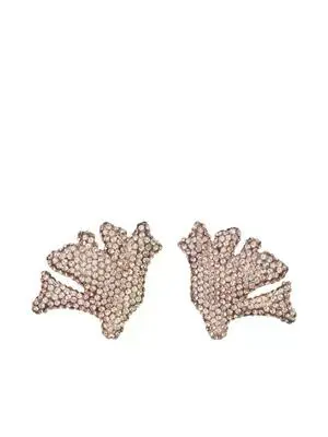 Tory Burch Coral Rhinestone Clip-on Earrings - Silver