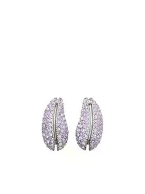 Tory Burch Wave Crystal-embellished Earrings - Purple