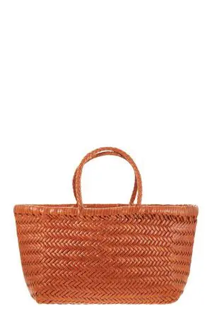 Dragon Diffusion Triple Jump Small Woven Leather Bag - Orange