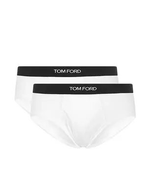 TOM FORD Set Of 2 Logo-waistband Cotton Briefs - White