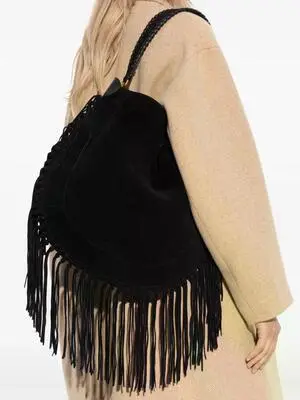 Isabel Marant Étoile Fringed Shoulder Bag - Black